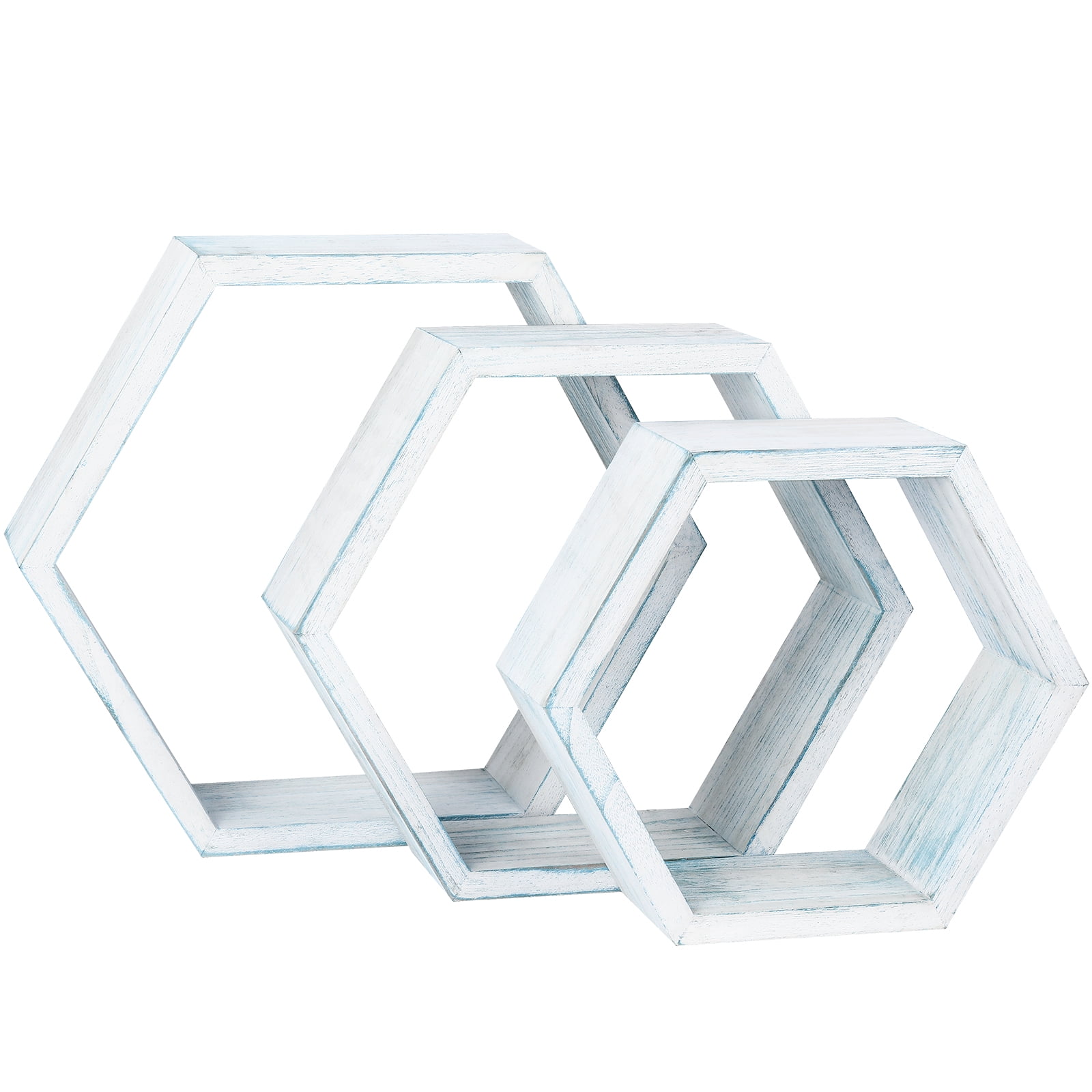 NEX Wooden Hexagon Floating Shelf - Natural Wood - Walmart.com