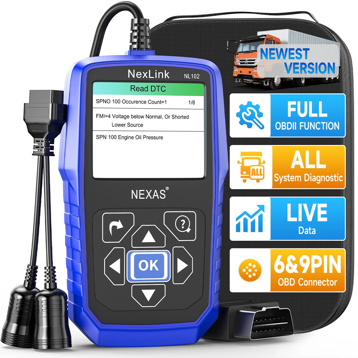NEXAS NL102 Heavy Duty Truck Scanner Full System Diesel Truck ...