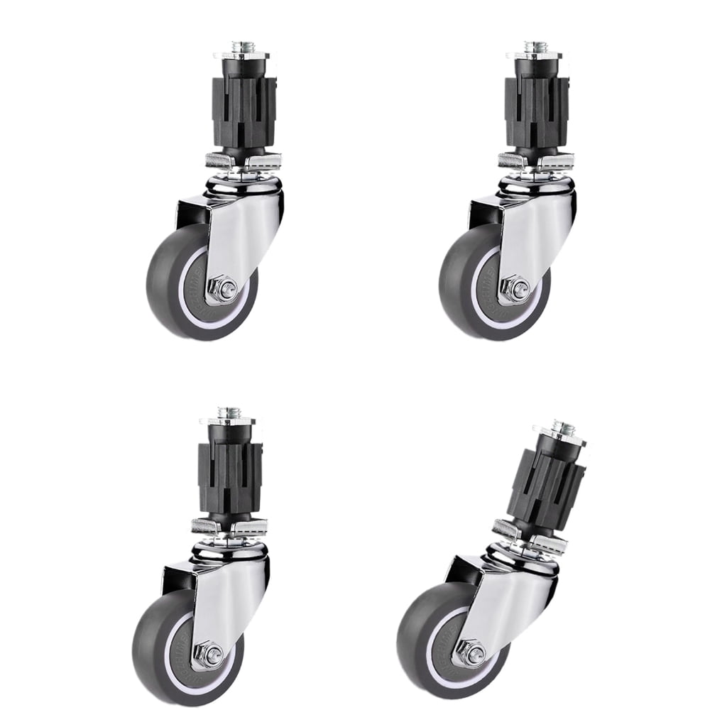 NEXAVKPR 4Pcs Furniture Swivels Casters Rubber Wheel Quiet Brake Caster ...