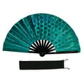 NEXAVKPR Bright Reflective Colorful Folding Handheld Fan Line Dance ...