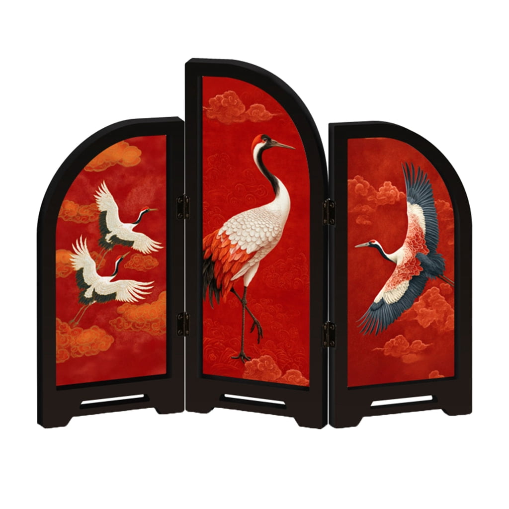 NEXAVKPR Chinese Styles Desktop Screen Table Decorations 3 Panel ...