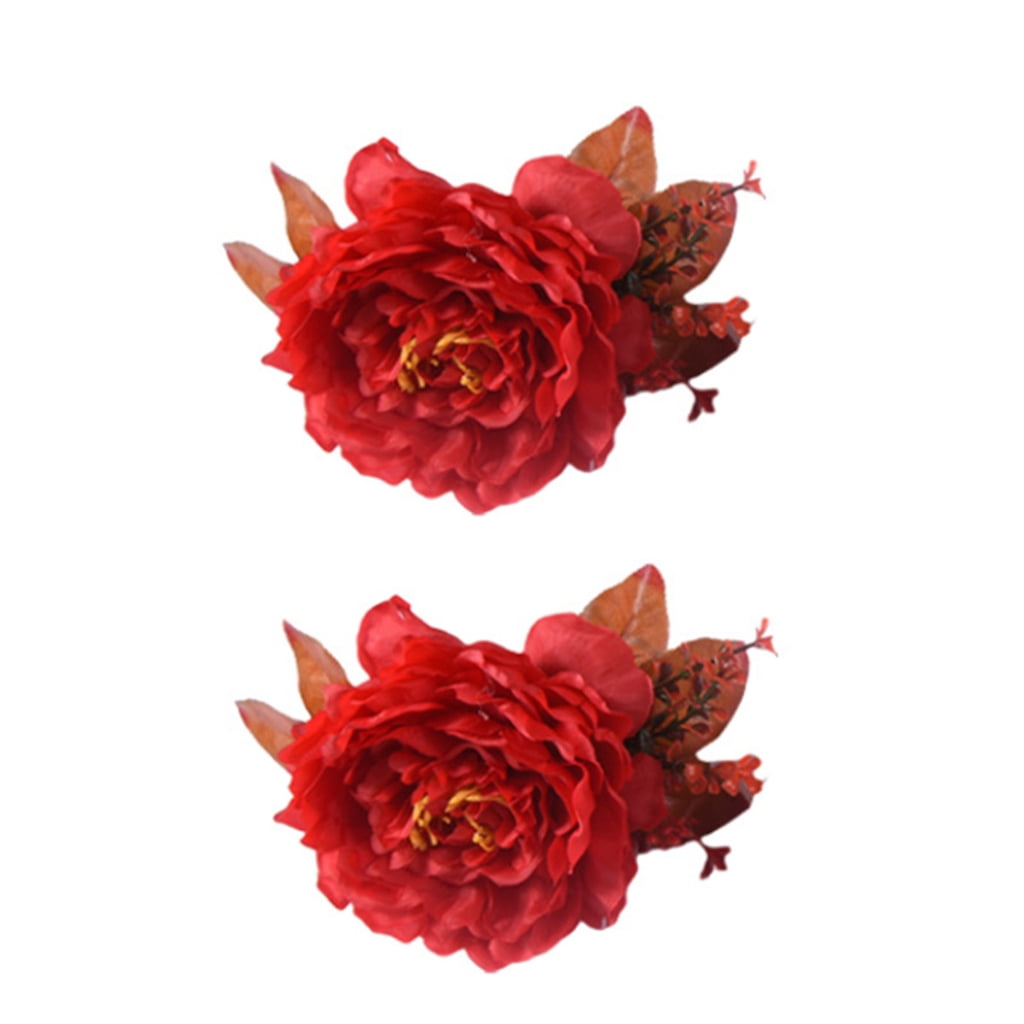 NEXAVKPR Cloth Flower Curtain Tie Backs Rose Curtain Tieback Clip ...