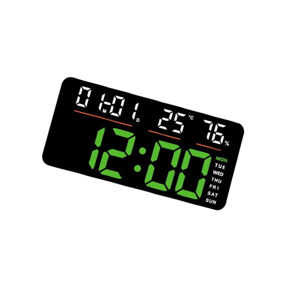 NEXAVKPR Contemporary Electronic Wall Clock With LED Screen Time Date ...