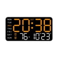 NEXAVKPR Digital Wall Clock LED Display Date Temperature 2 Alarm ...