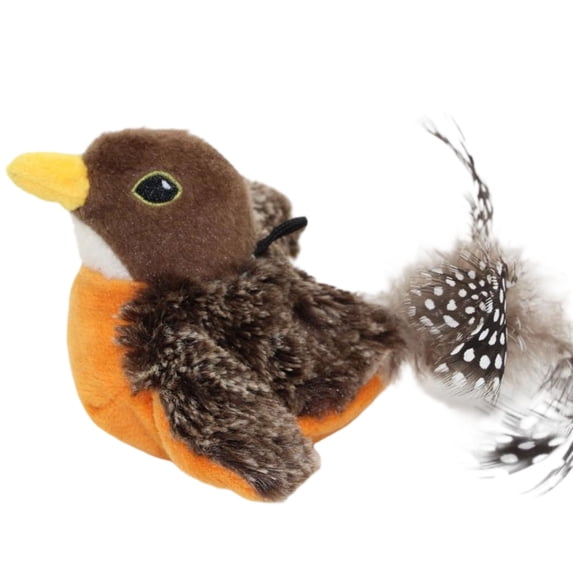 NEXAVKPR Electric Flapping Bird Plush Toy Cats with Chirping Sound to ...