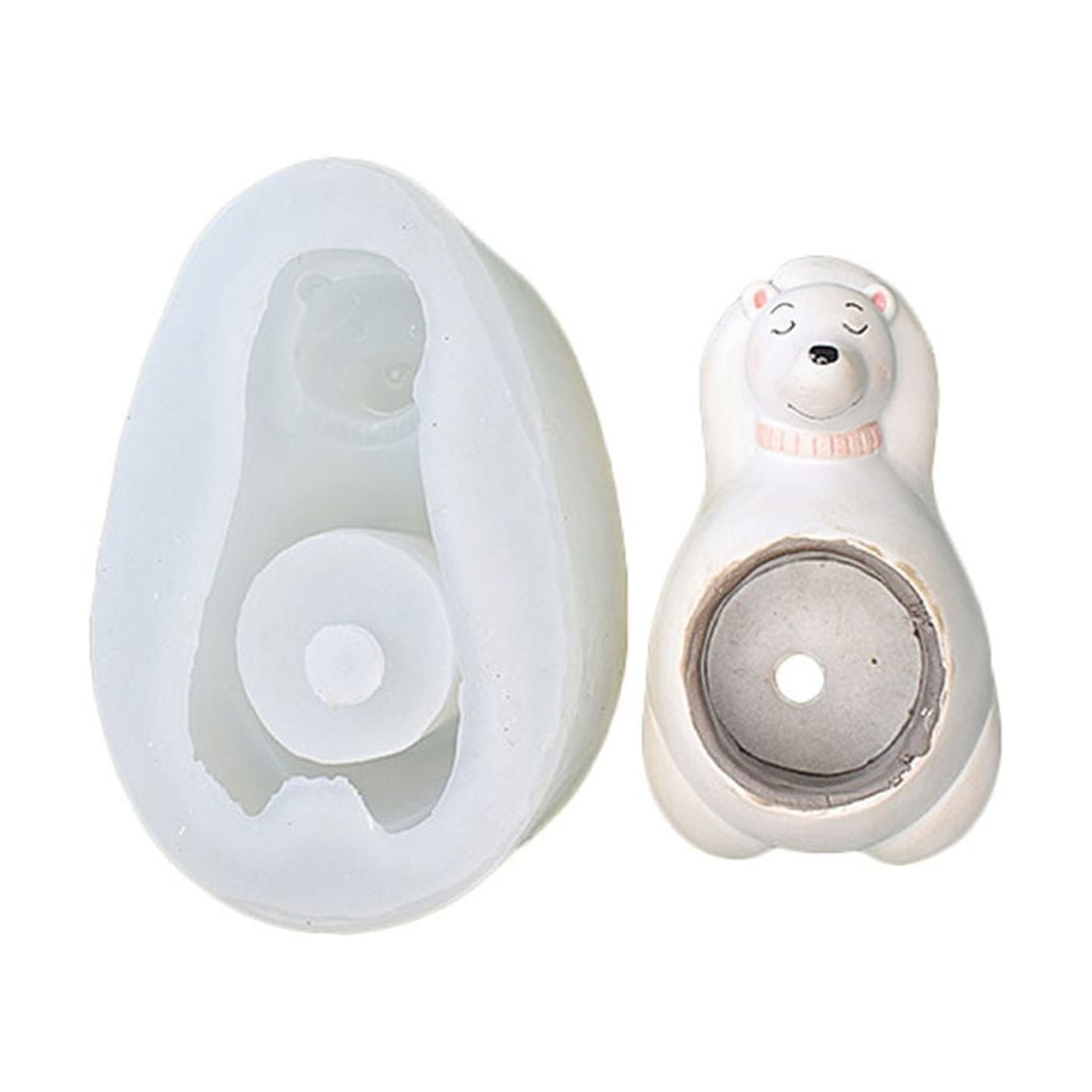 NEXAVKPR Flower Pot Silicone Mold Cute DIY Succulent Plant Concrete ...