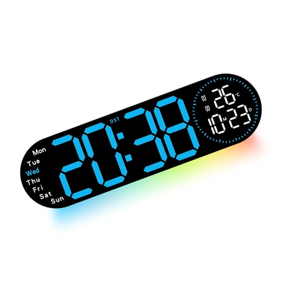 NEXAVKPR Large Screen LED Digital Clock With Double Alarms Adjustable ...