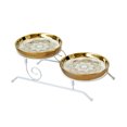 NEXAVKPR Macaroon Tower Stand Double Layers with Ceramic Plate ...