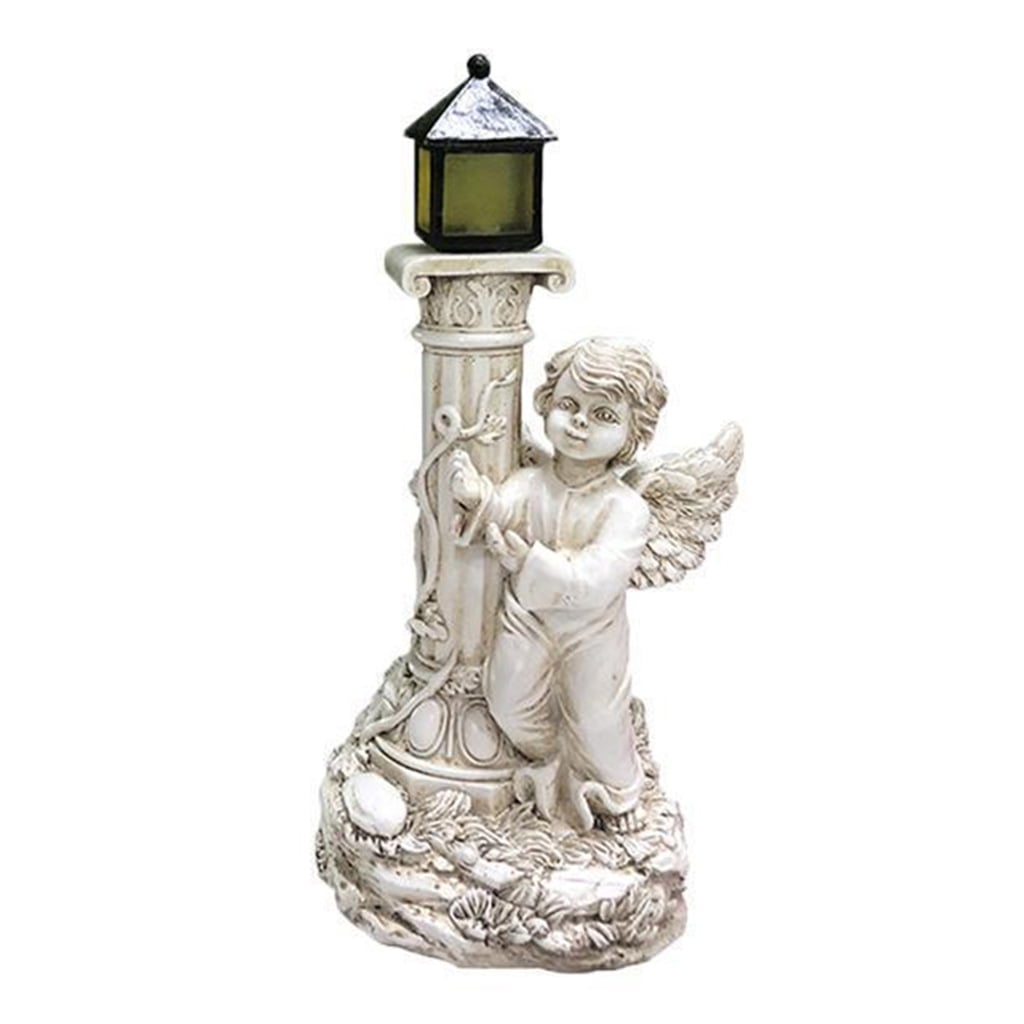 NEXAVKPR Outdoor Solar Lighting Statue Solar Lights Roman Colum Child ...