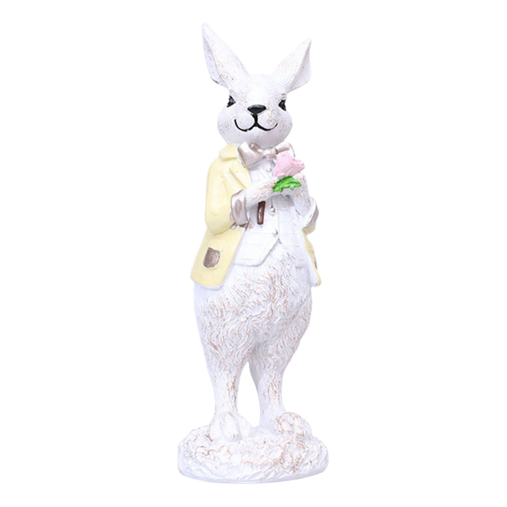 NEXAVKPR Unique Natural Resins Easters Bunnys Rabbit Statue for Living ...