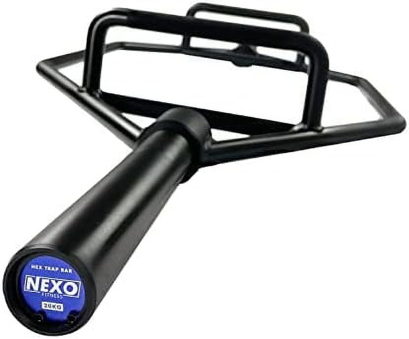 NEXO Olympic Hex Trap Bar 45LB Matte Black Deadlift Hexagon for HIIT Fitness Cross Training ...