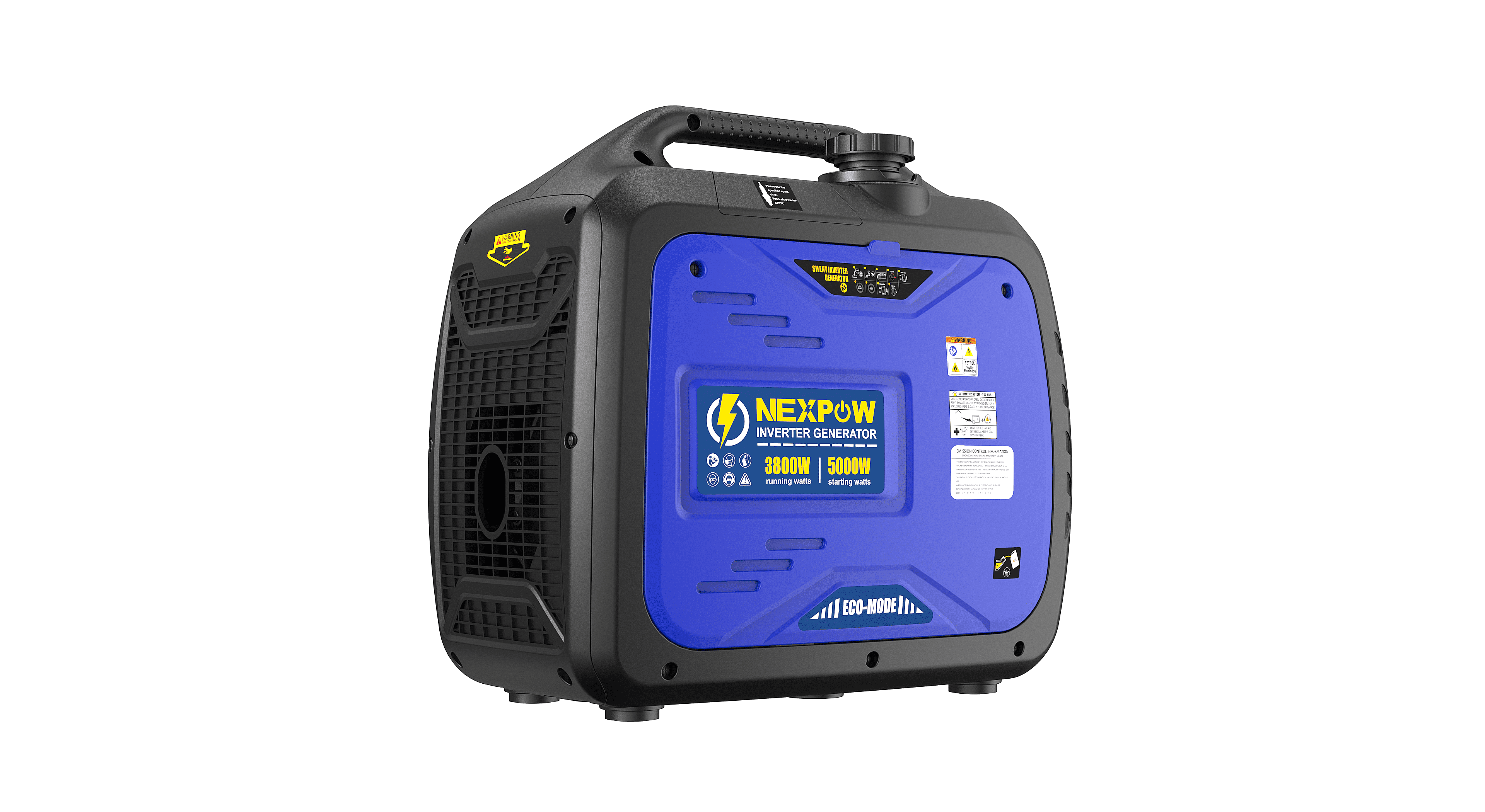 NEXPOW 5000W Portable Inverter Generator with CO Sensor, Gasoline Power ...