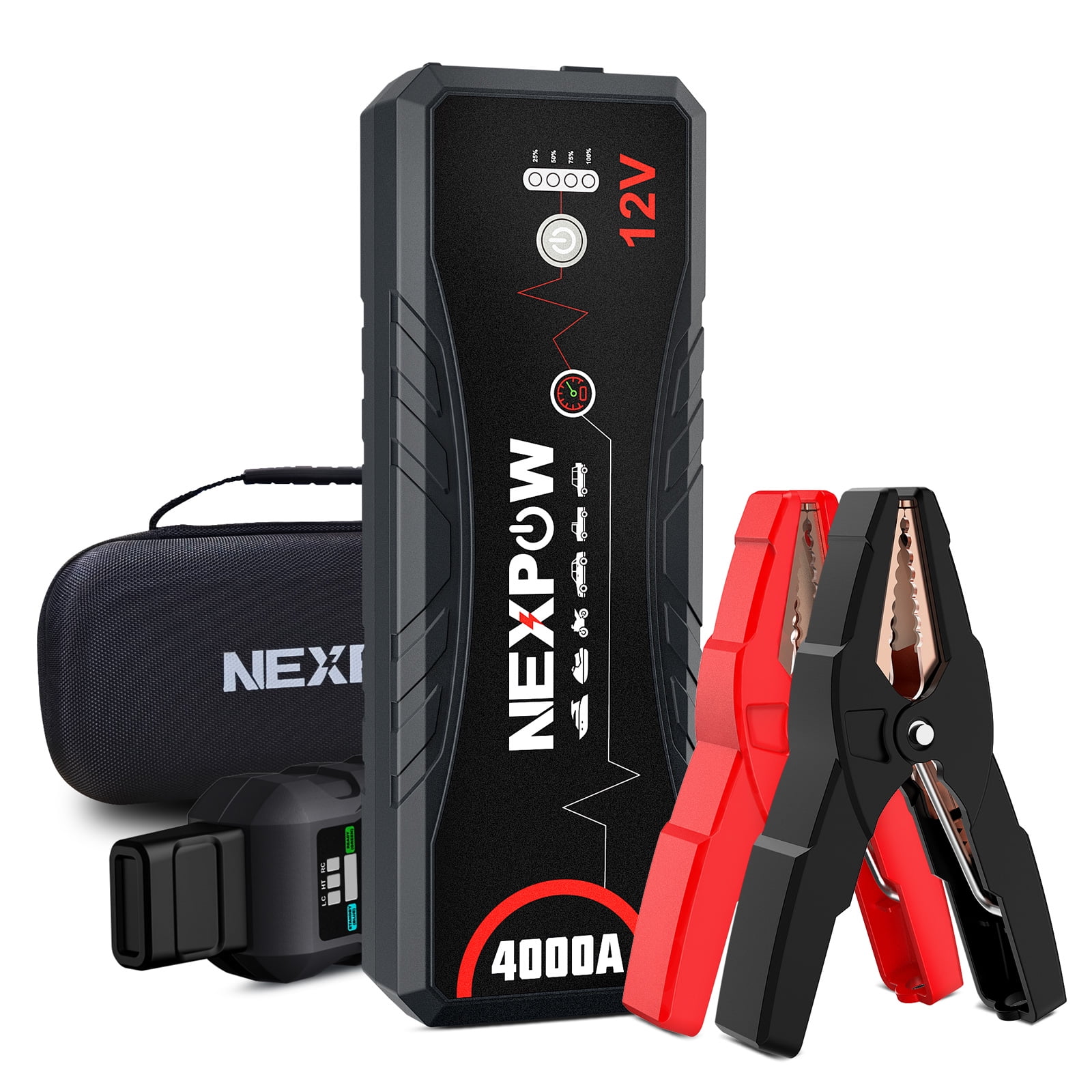 NEXPOW Battery Jump Starter, 4000A Peak 24000mAh Jump Starter (for All ...