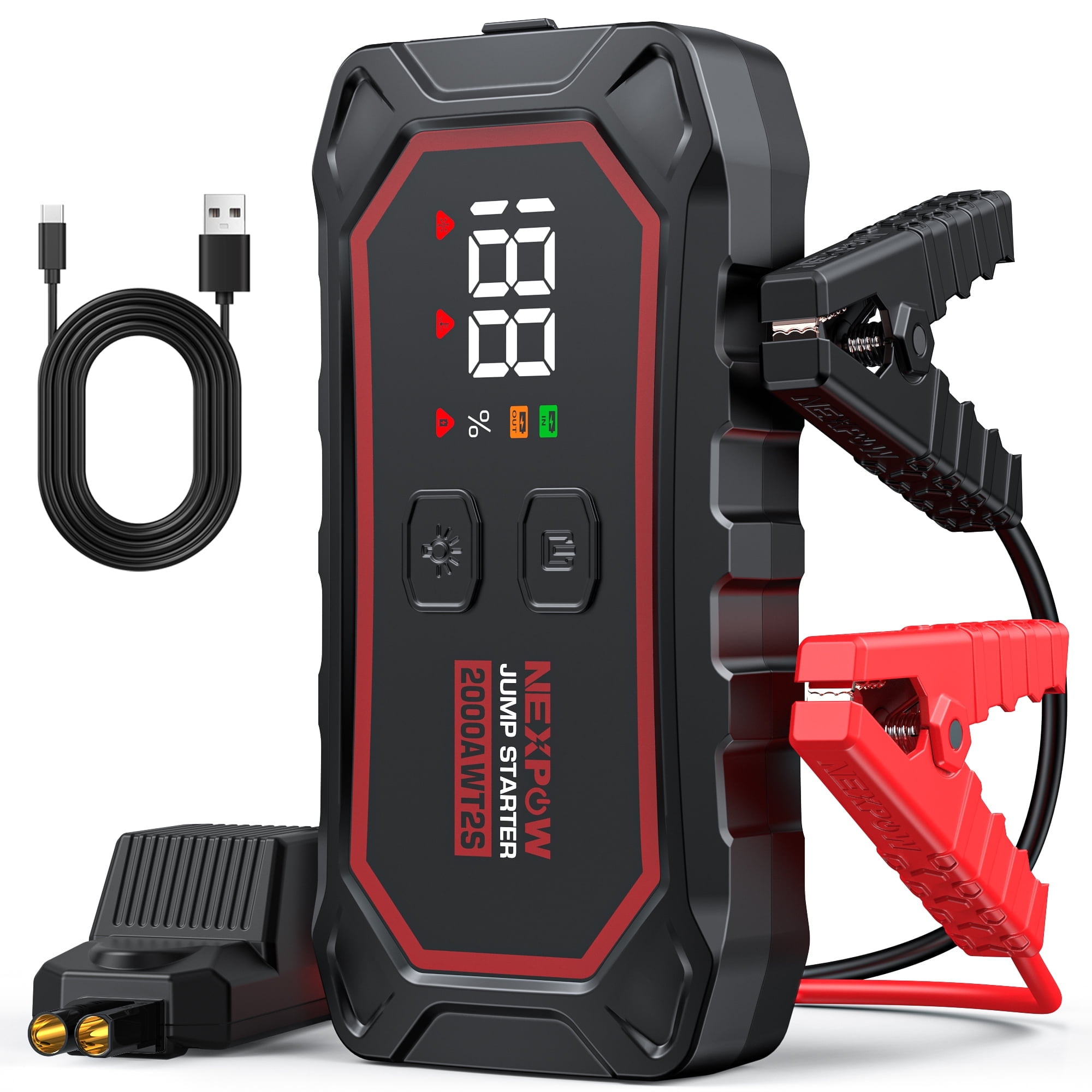 NEXPOW Car Jump Starter, 2000A Peak Car Jumper Starter Battery Pack for ...