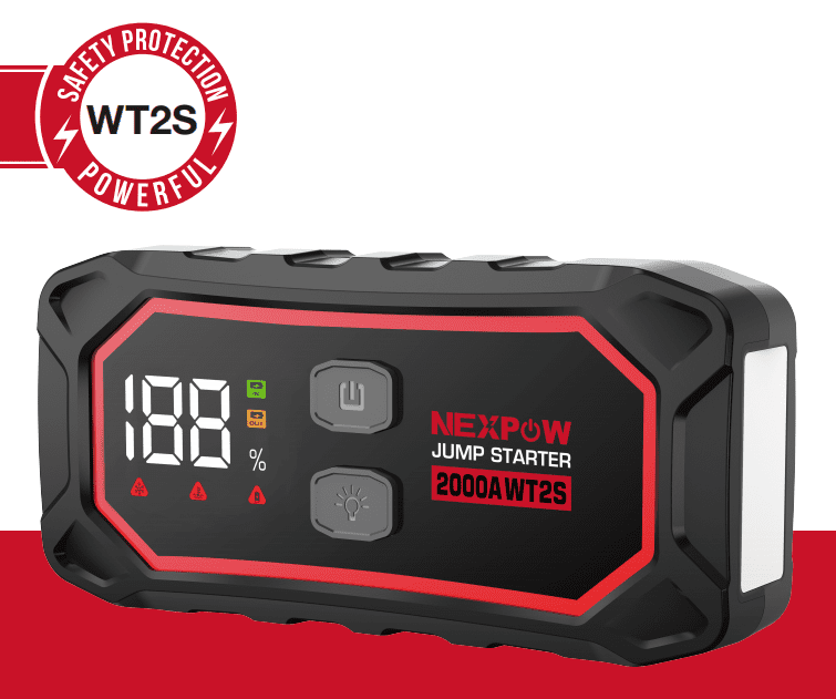 NEXPOW Car Jump Starter, 2000A Peak 18000mAh Car Battery Jump Starter ...