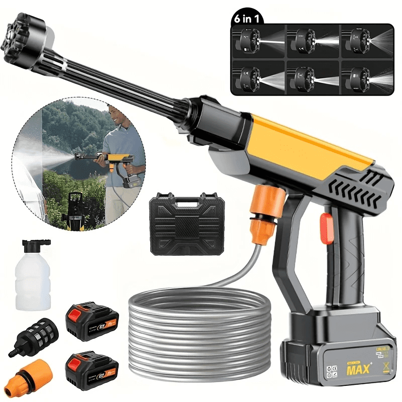 NEXPOW Cordless Pressure Washer, Portable Hand-held 6-in-1 Nozzle High ...