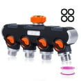 "NEXPOW 4-Way Outdoor Faucet Adapter with Shutoff Valve - 3/4"" Garden ...