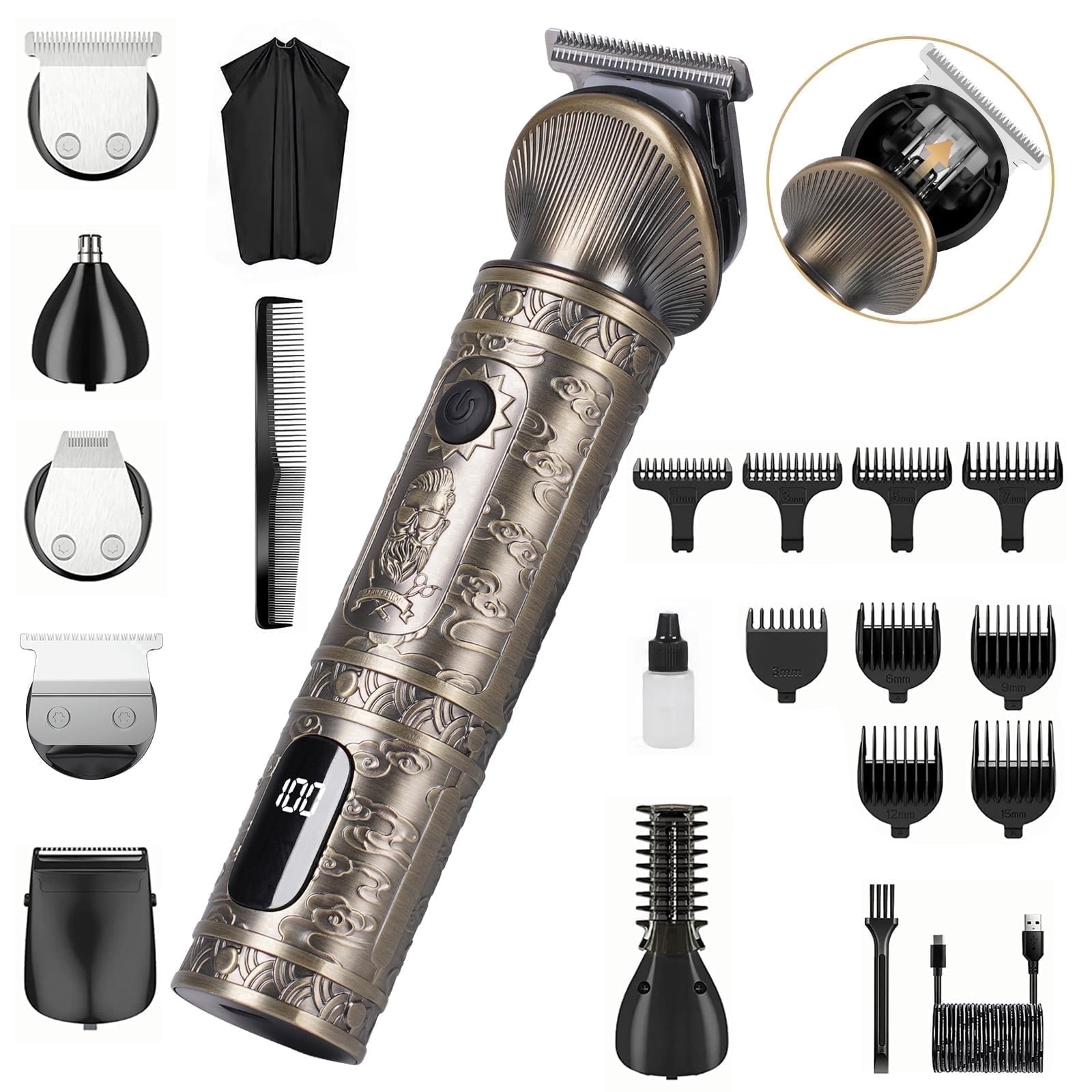 NEXPURE Beard Trimmer for Men, 6-in-1 Grooming Kit, Electric Shaver ...