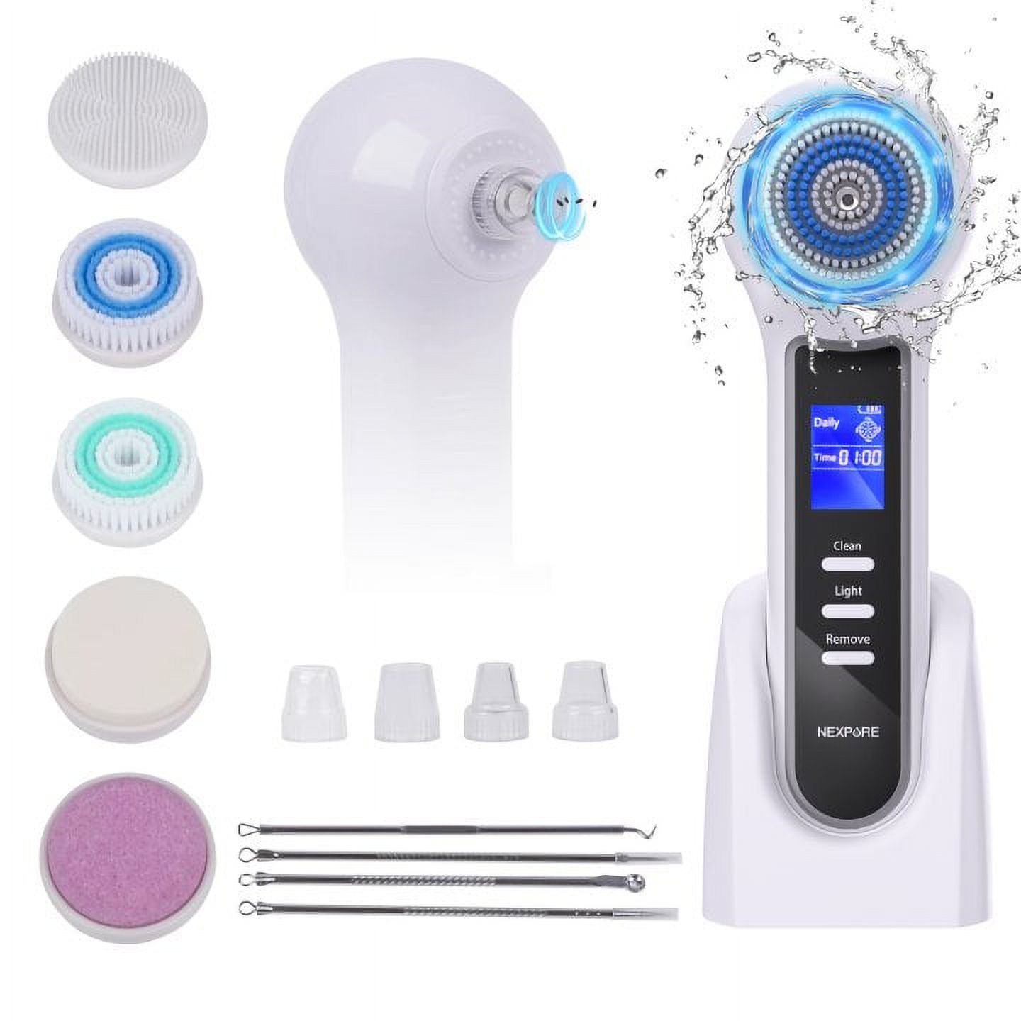 NEXPURE Waterproof Sonic Facial Cleansing Brush, Silicone Face Scrubber ...