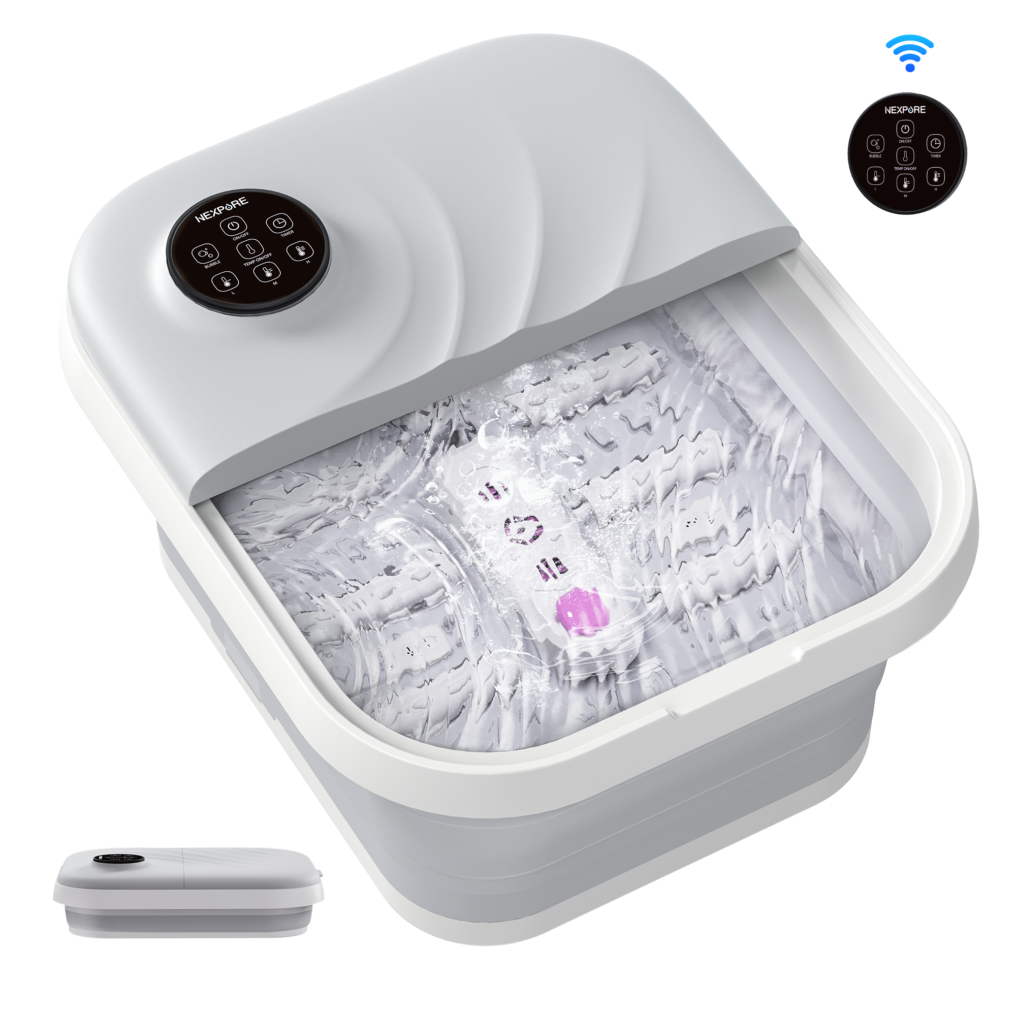 HoMedics Pedicure Heated Foot Spa Bubble Foot Massager - Walmart.com