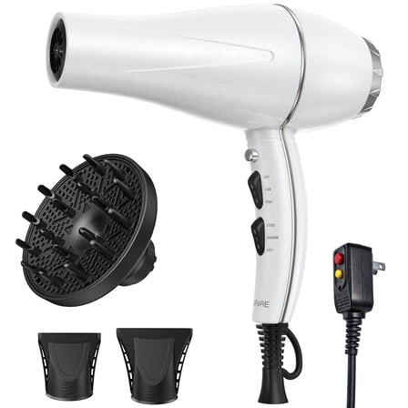 Ionic & Ceramic Hair Dryer, 1600W AC Motor Professional Blow Dryer, 3 ...