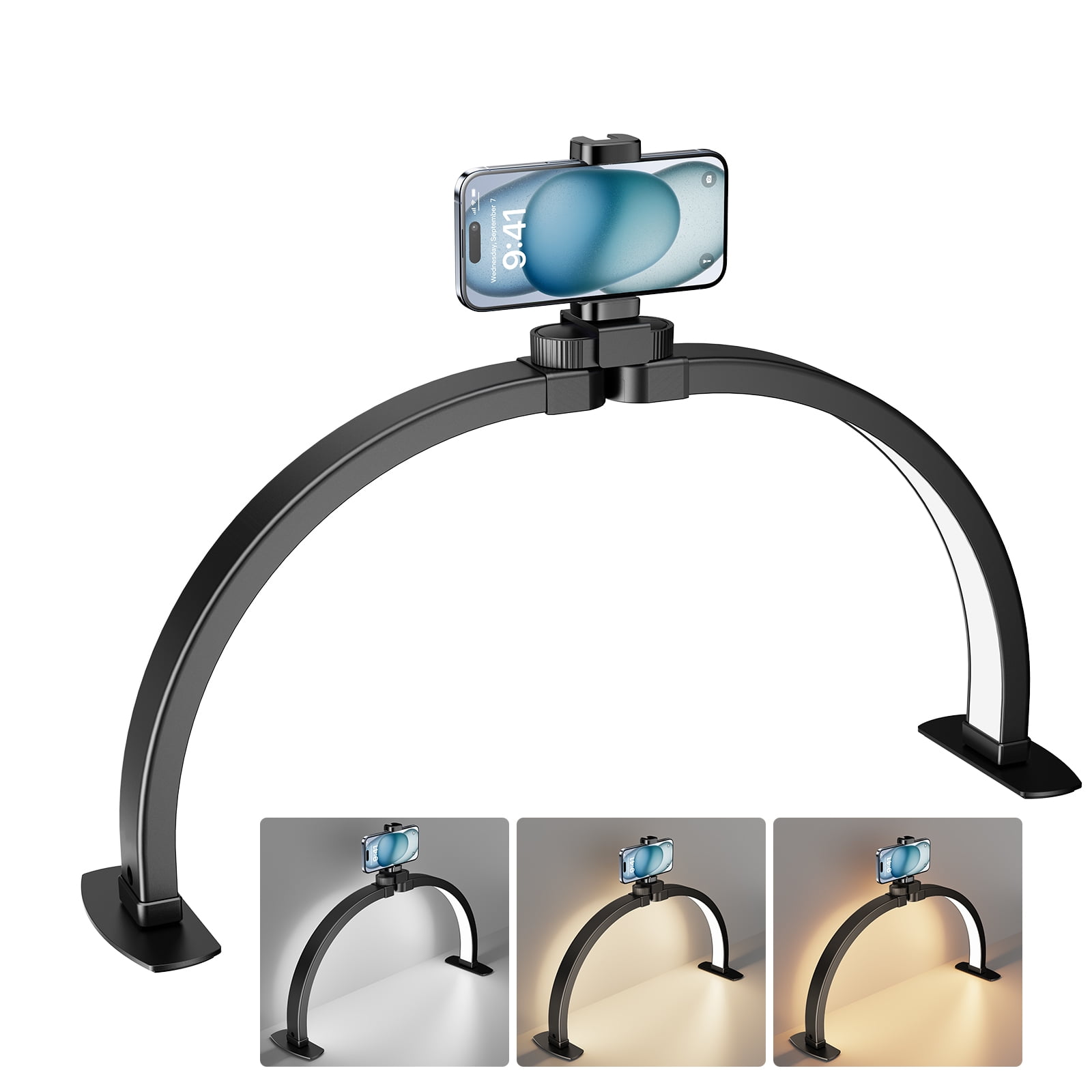 NEXPURE Half Moon Light for Nail Desk, Adjustable Arc-Shaped Lamp with ...
