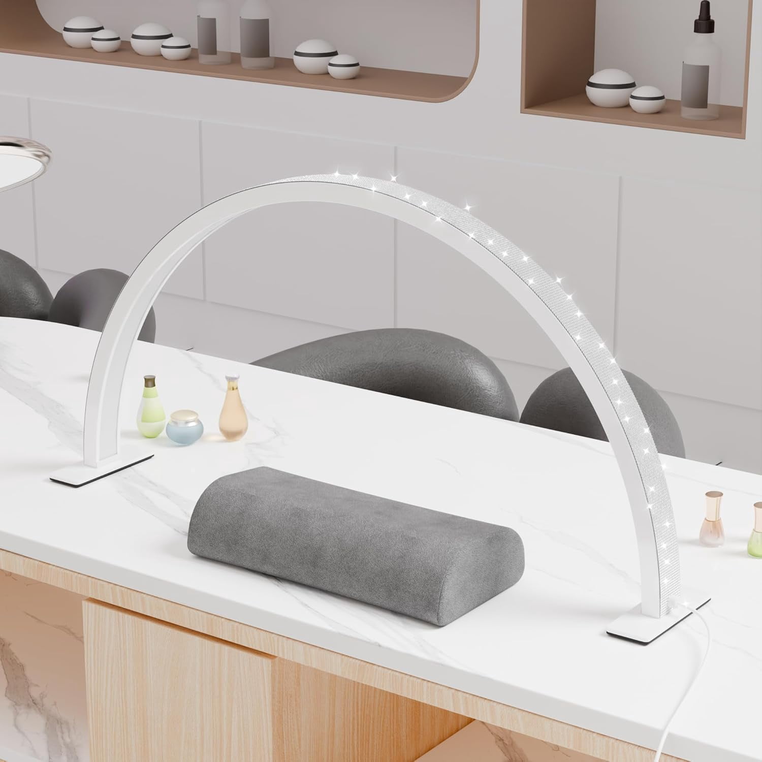 NEXPURE Large Half Moon Light for Nail Desk, Desk Lamp for Lash Eyelash ...