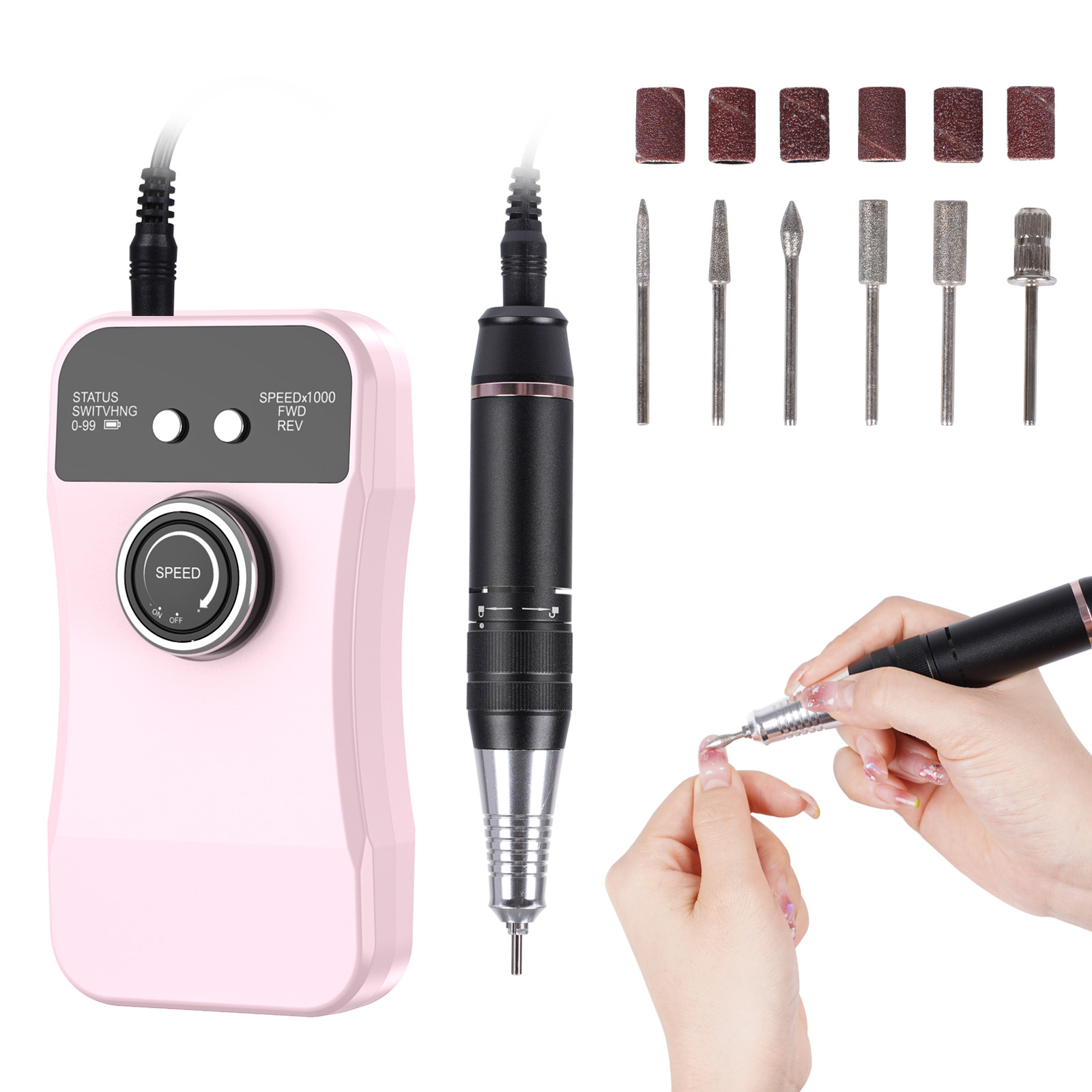 Nails Art Professional Electric Manicure Pedicure File Nail Drill Kit ...
