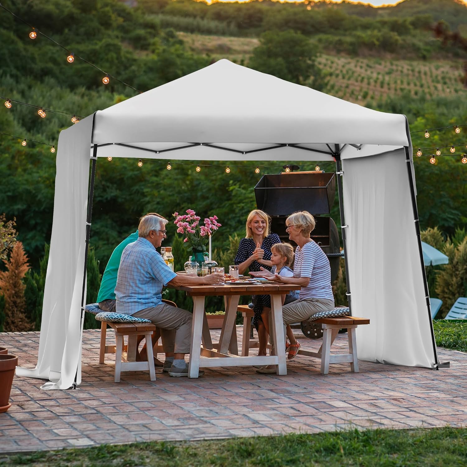 NEXPYUN 8×8ft Pop-up Outdoor Canopy Tent with 2 Expandable Sidewalls ...
