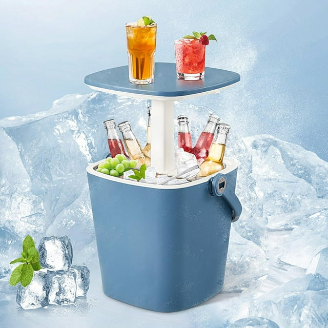 NEXPYUNCooler Table Outdoor, 4 Gallon Portable Cooler Side Table with ...