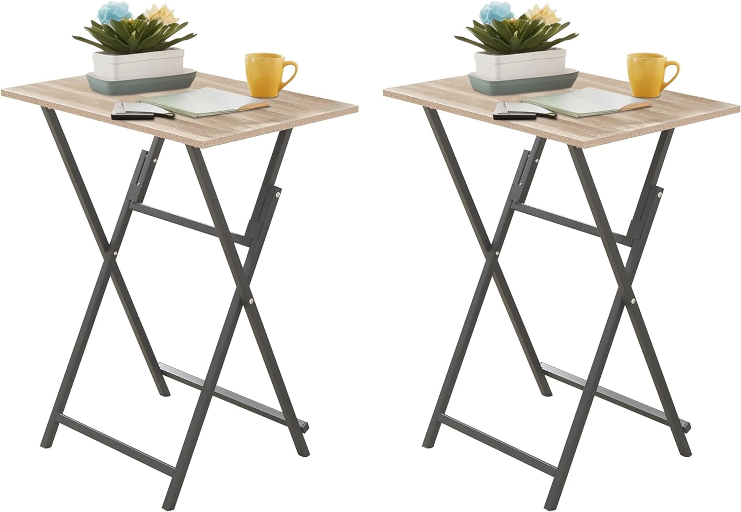 NEXPYUNFolding TV Tray Table, Sturdy Tray Table Set of 2, No Assembly ...