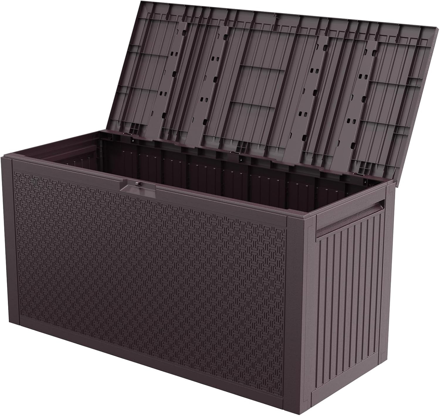 NEXPYUNVINGLI 90 Gallon Outdoor Storage Box, Lockable Plastic Storage ...