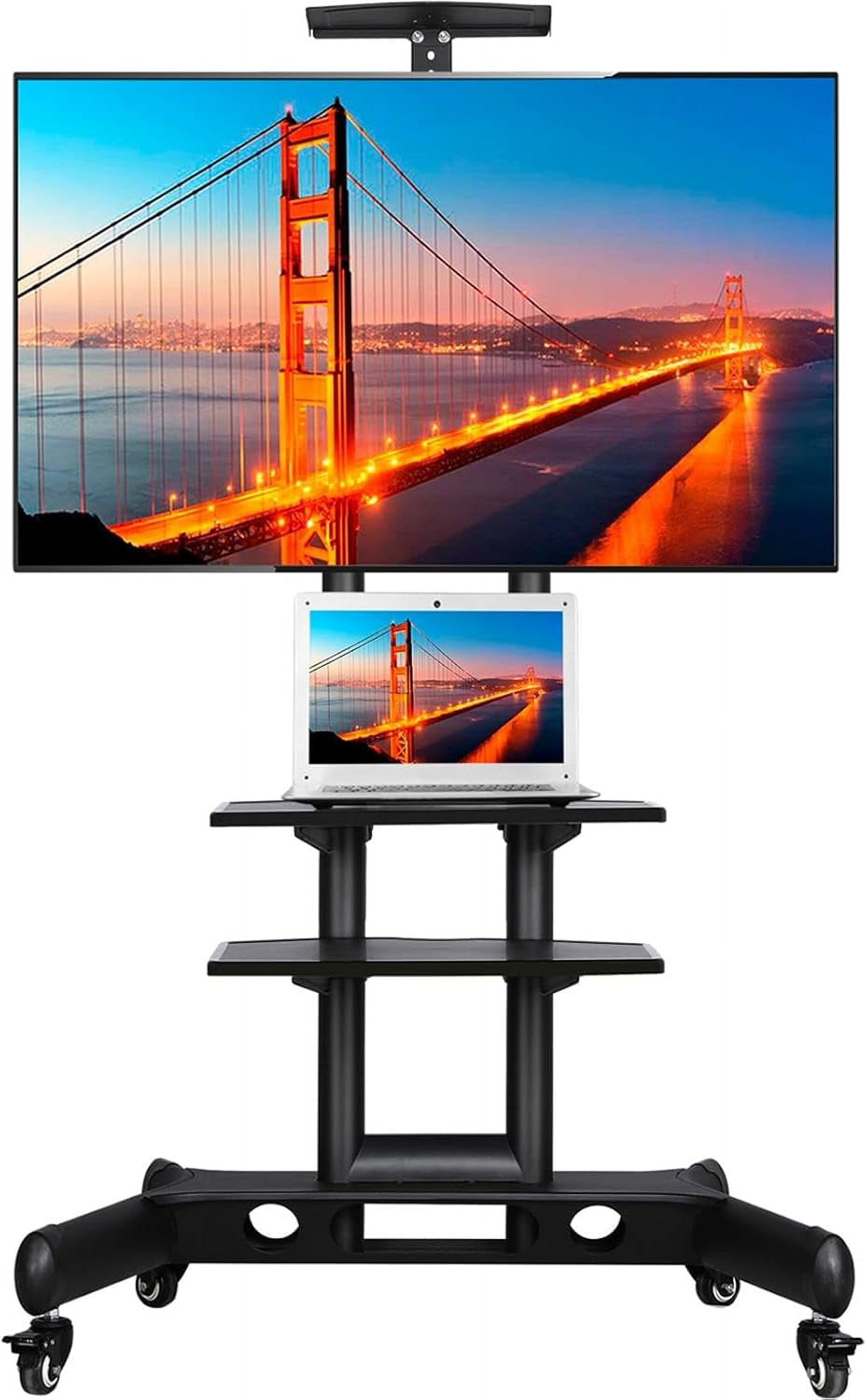 NEXPYUNYaheetech Mobile TV Stand with Wheels, Adjustable Rolling TV ...