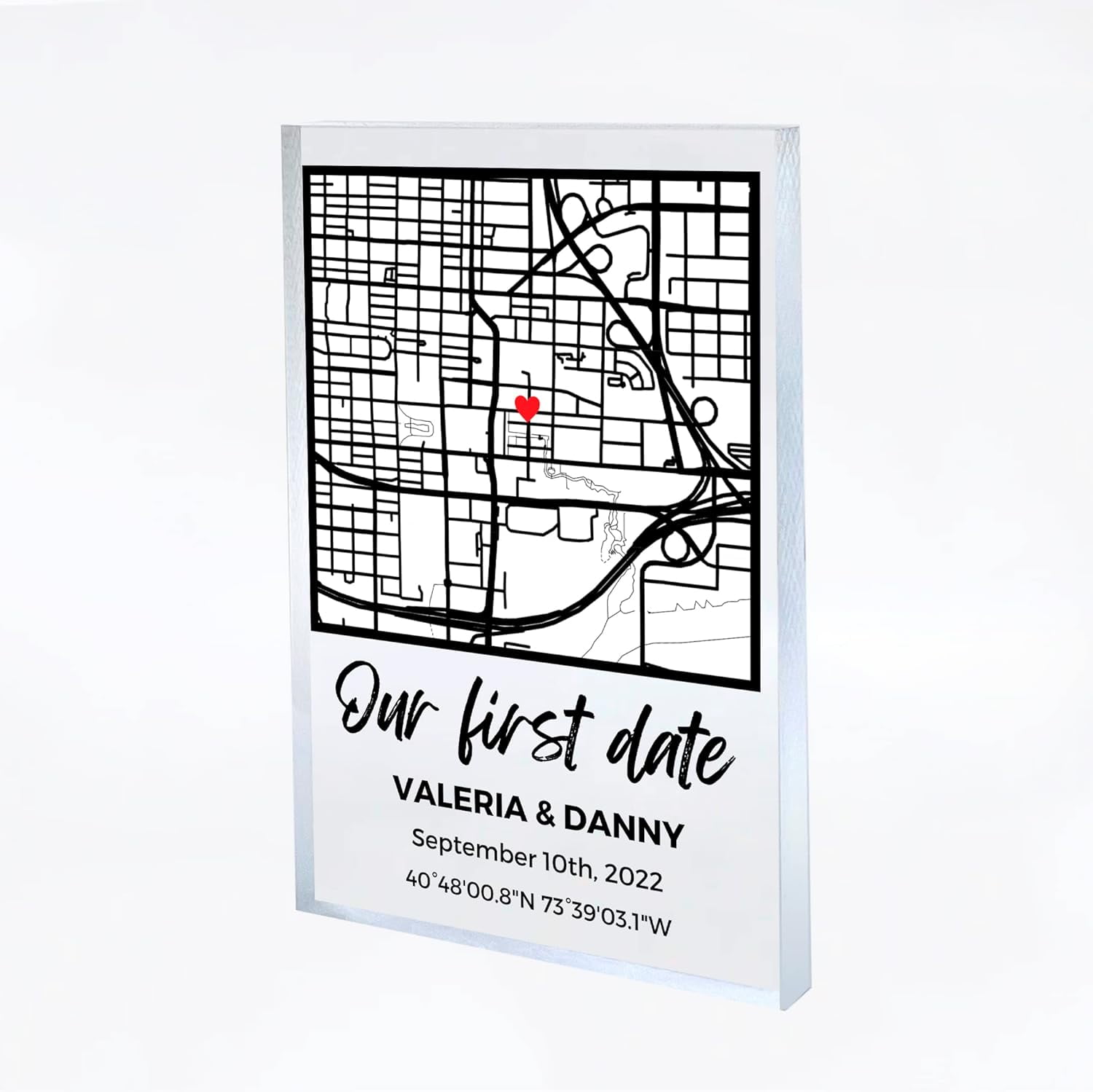 NEXT DAY SHIP Custom Our First Date Map Block - Couple Map, Where It ...