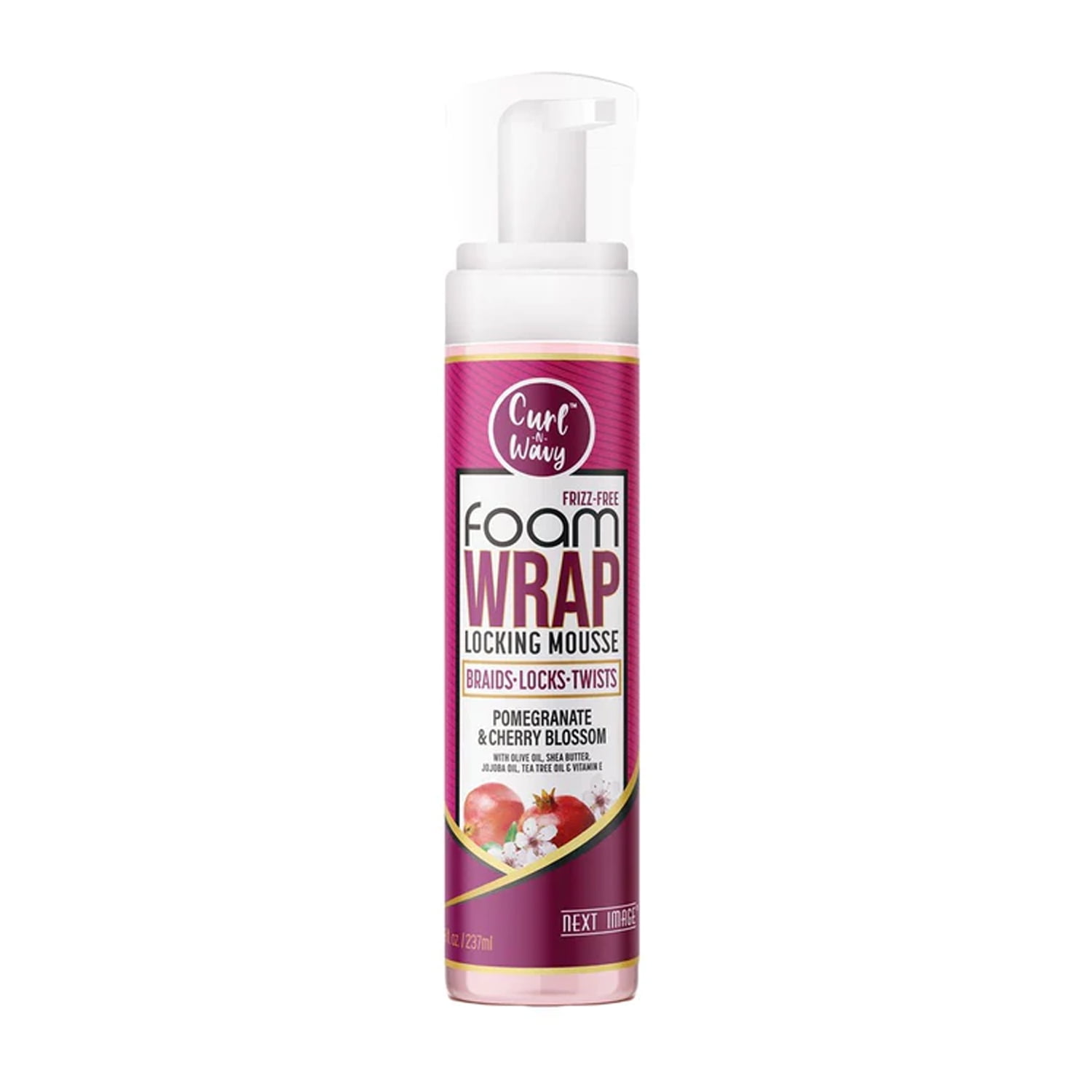 NEXT IMAGE Curl & Wavy Foam Wrap Locking Mousse Pomegranate & Cherry ...