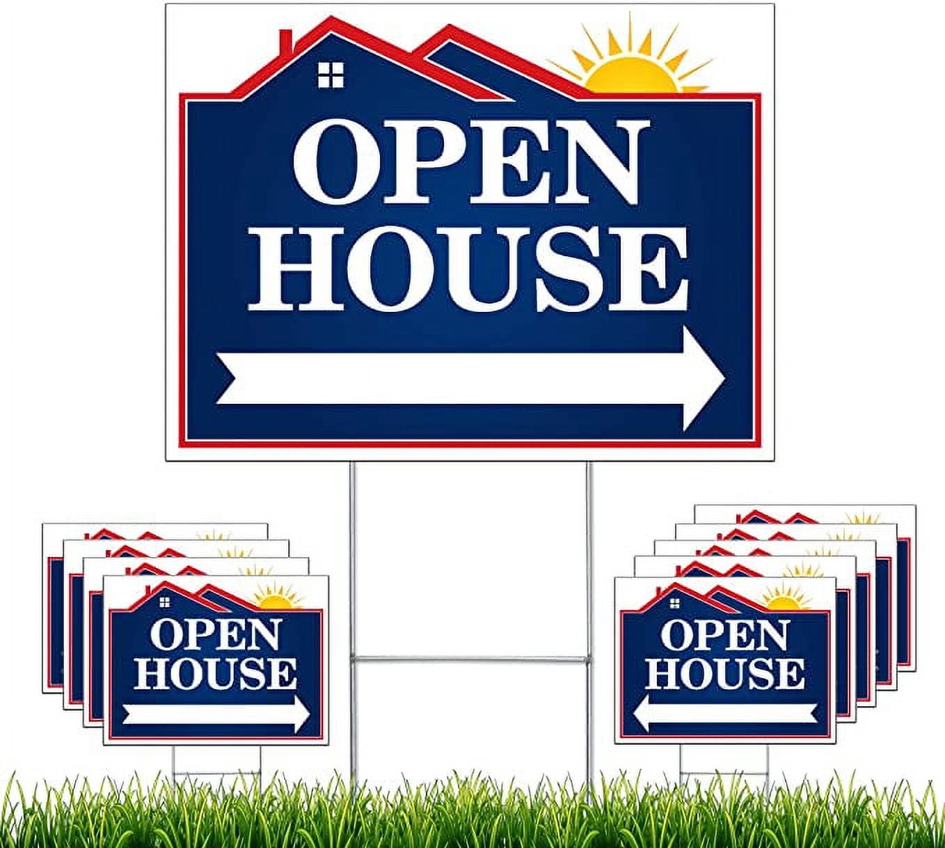 NEXT LEVEL SIGNS | Open House Yard Signs | Double Sided 24 W x 18 H ...