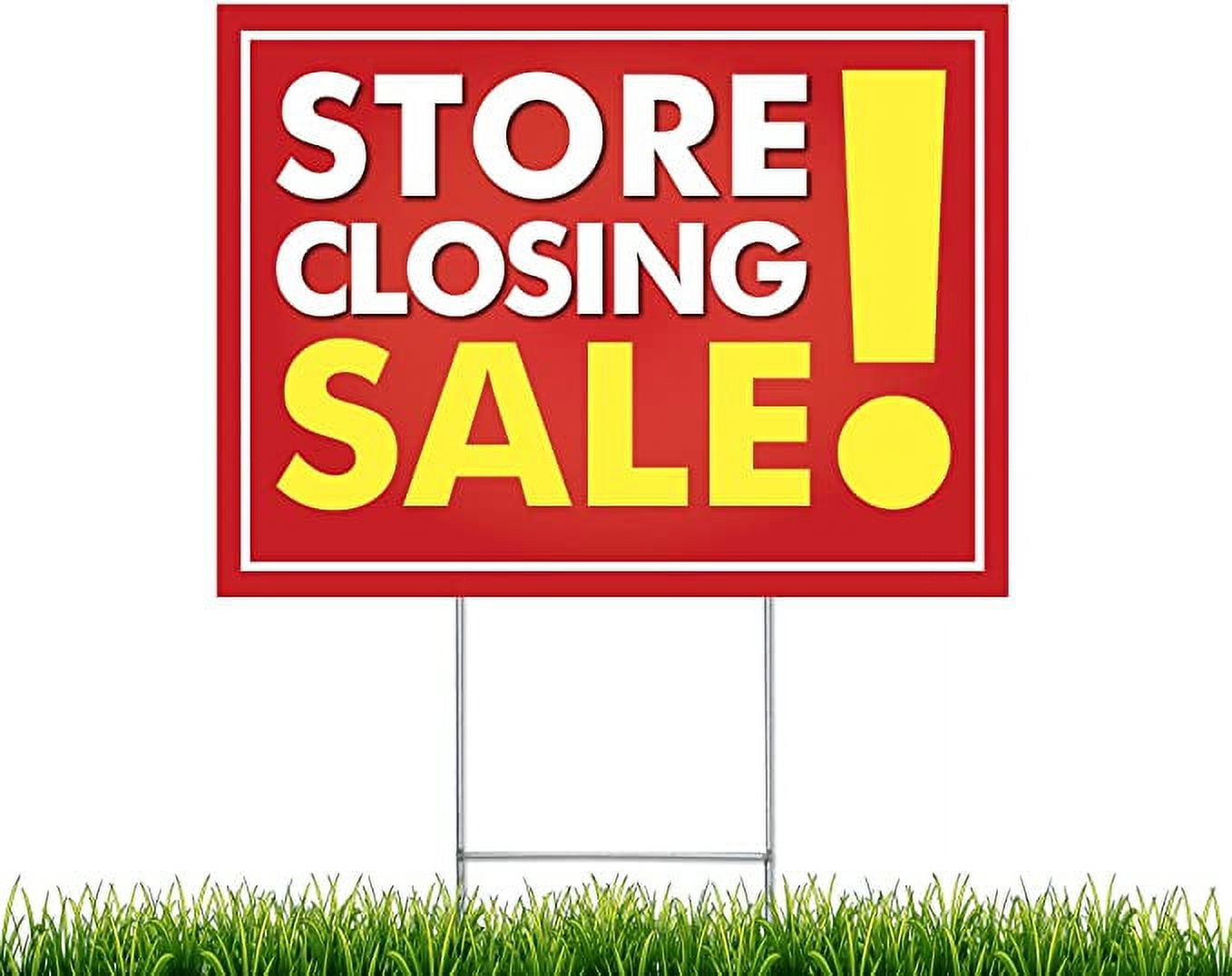 NEXT LEVEL SIGNS | Store Closing Sale Yard Signs | Double Sided 24 W x ...