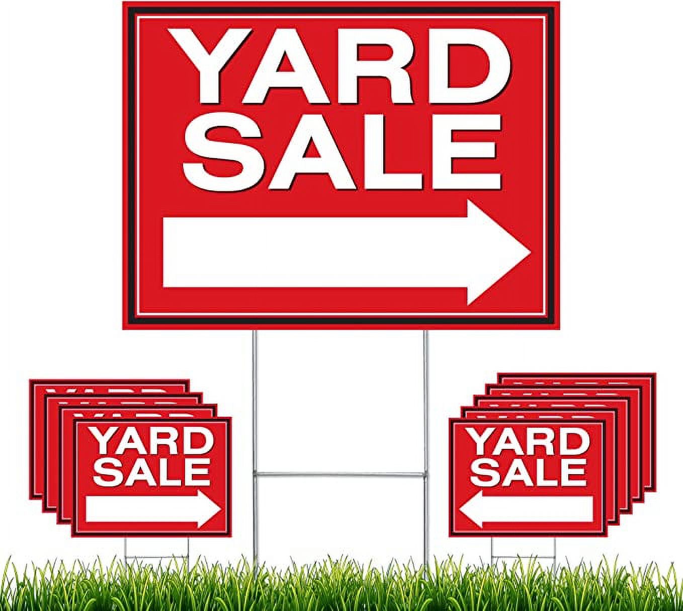 NEXT LEVEL SIGNS | Yard Sale Signs | Double Sided 24x18 | Metal H-Stake ...