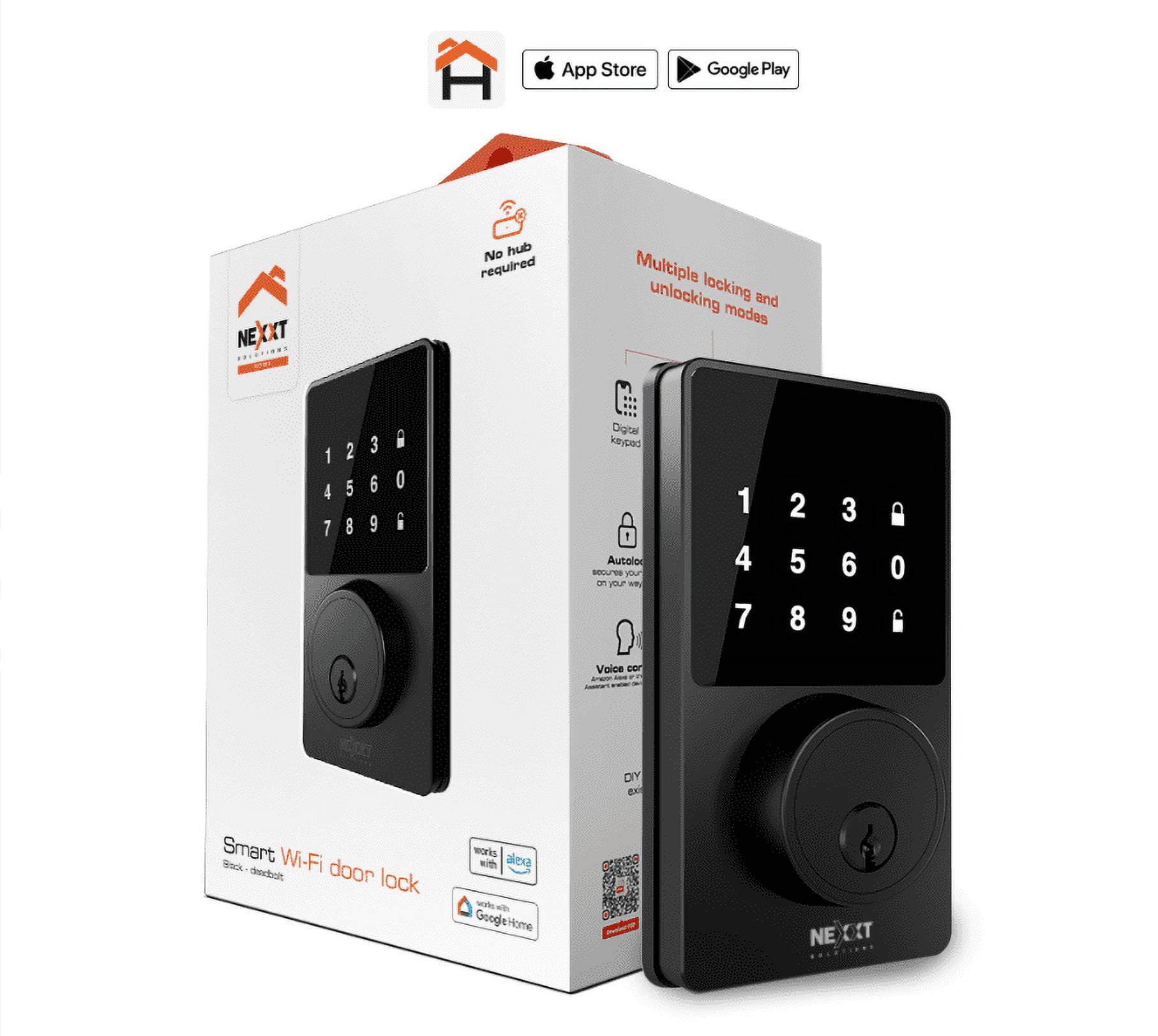 NEXXT - SMART WI-FI DOOR LOCK - BLACK - Walmart.com