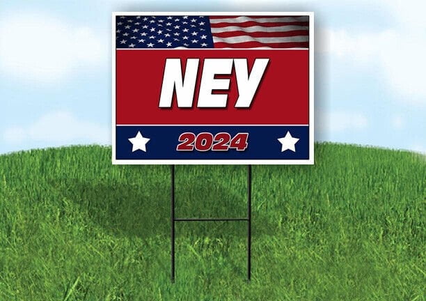 NEY FLAG RED 2024 18inx24in Yard Road Sign w/ Stand - Walmart.com