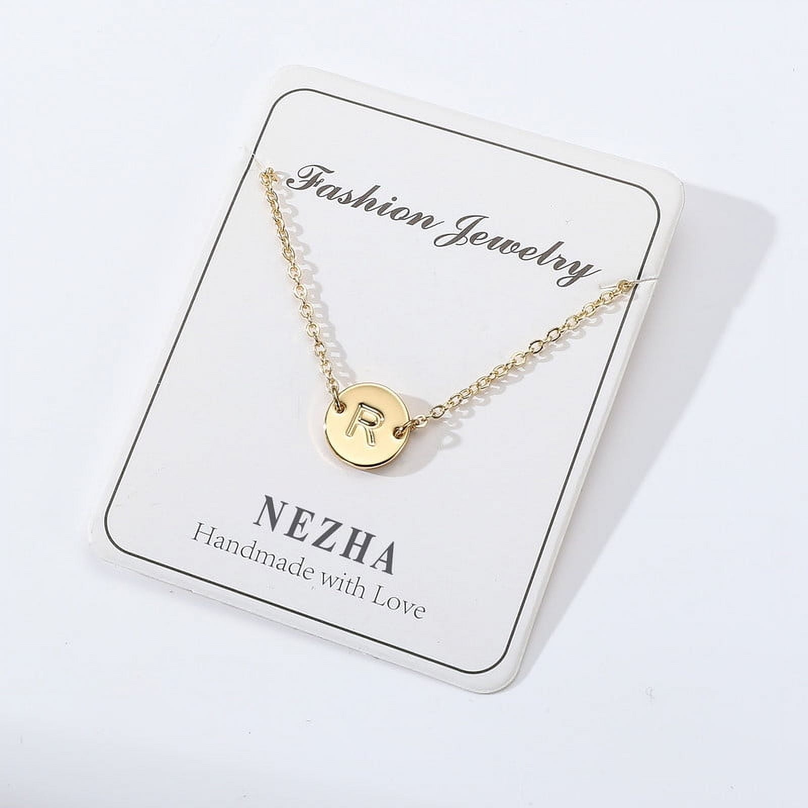 NEZHA-Gold letter necklace Disc letter pendant necklace for women ...