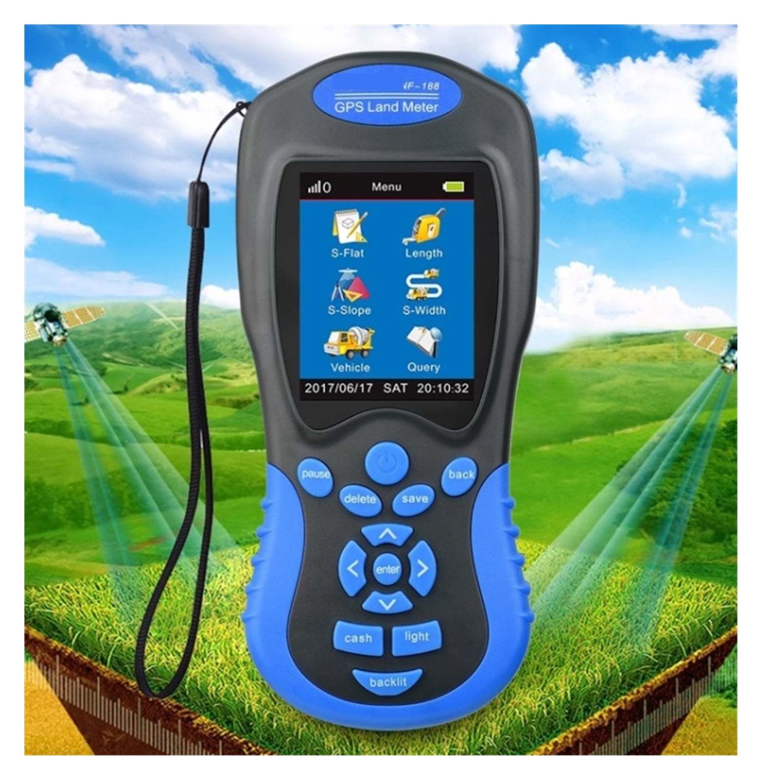 NF-188 GPS Land Meter Handheld Digital LCD Farmland Area Length ...