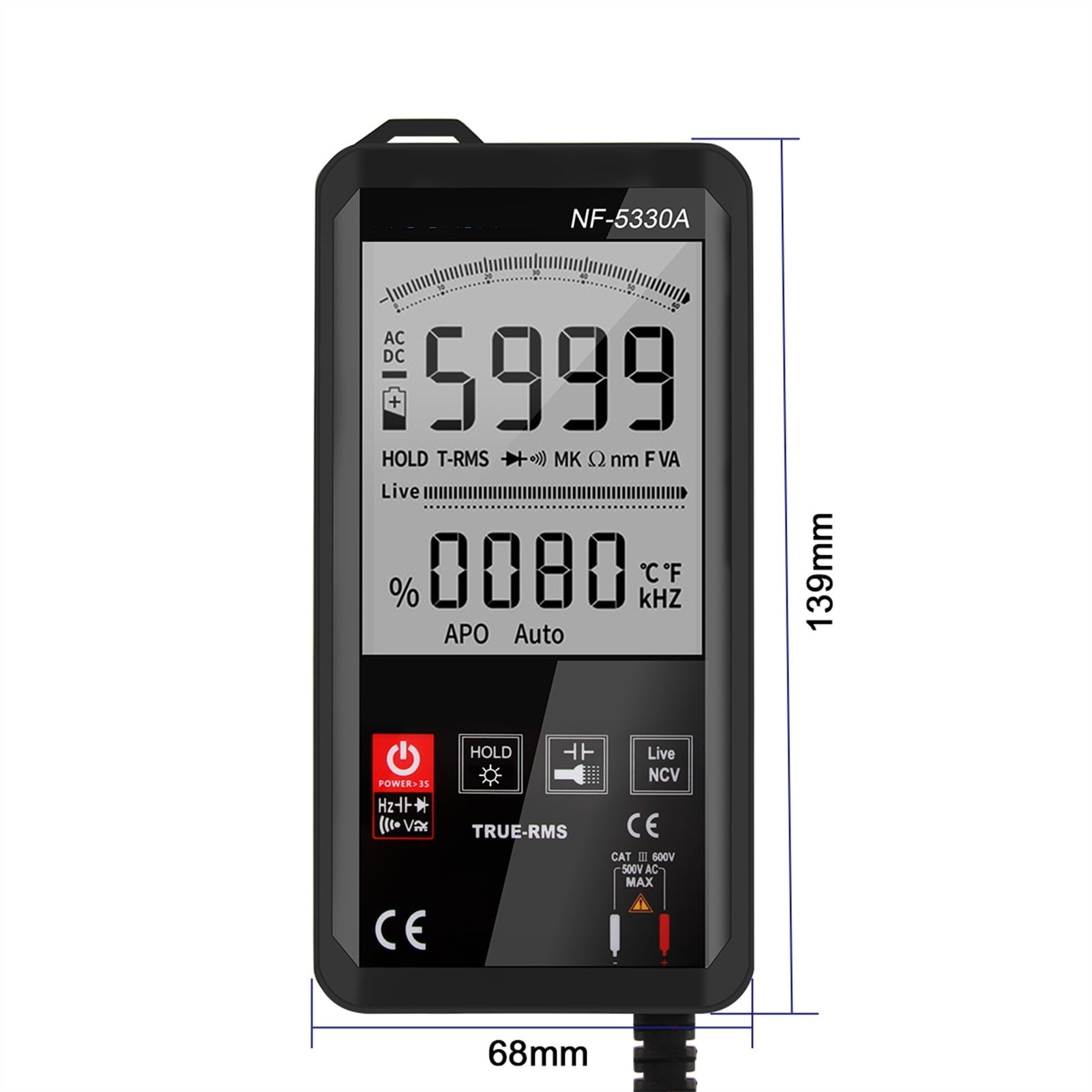 NF-5330C 2021 NEW Generation Digital Multimeter Ture RMS AC DC NCV ...