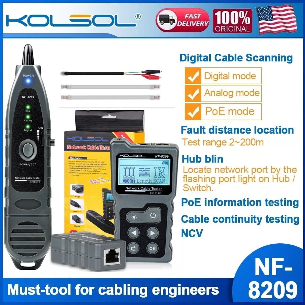 NF-8209 Network Cable Tester,PoE Tester Ethernet Wire Tracer With NCV ...