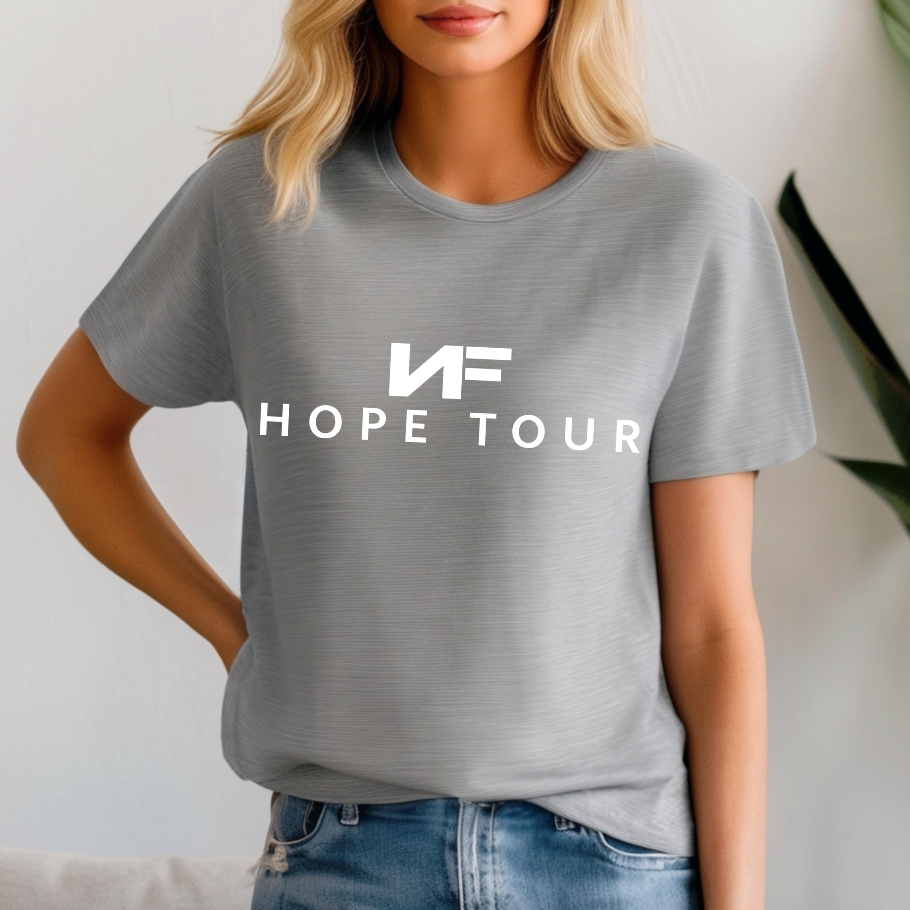 NF Rapper Hope Tour 2024 T-Shirt front The unisex soft-style, T-Shirt ...
