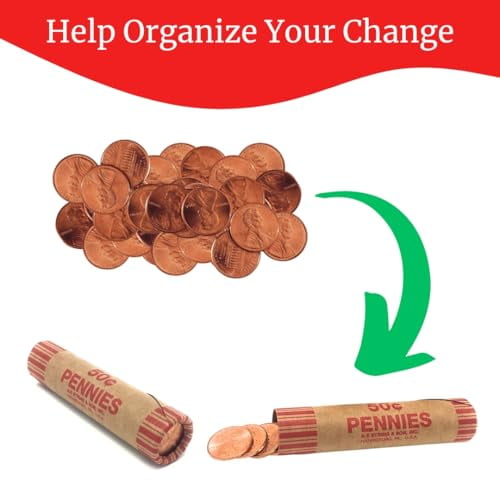 NF STRING & SON 150 Preformed Crimped End Penny Coin Wrappers - Walmart.com