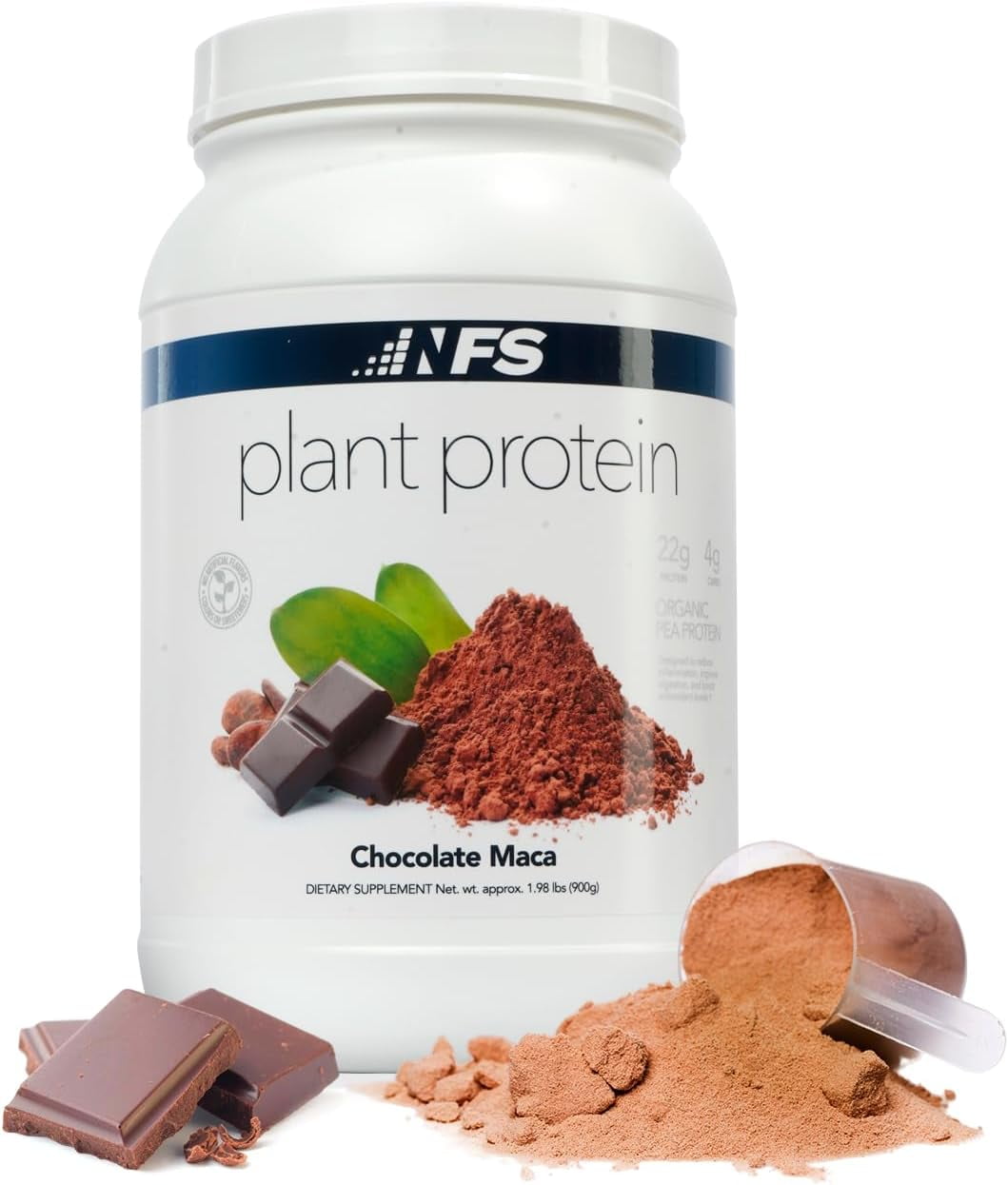 NF Sports Organic All-Natural Plant-Based 22g Protein Powder, Chocolate ...