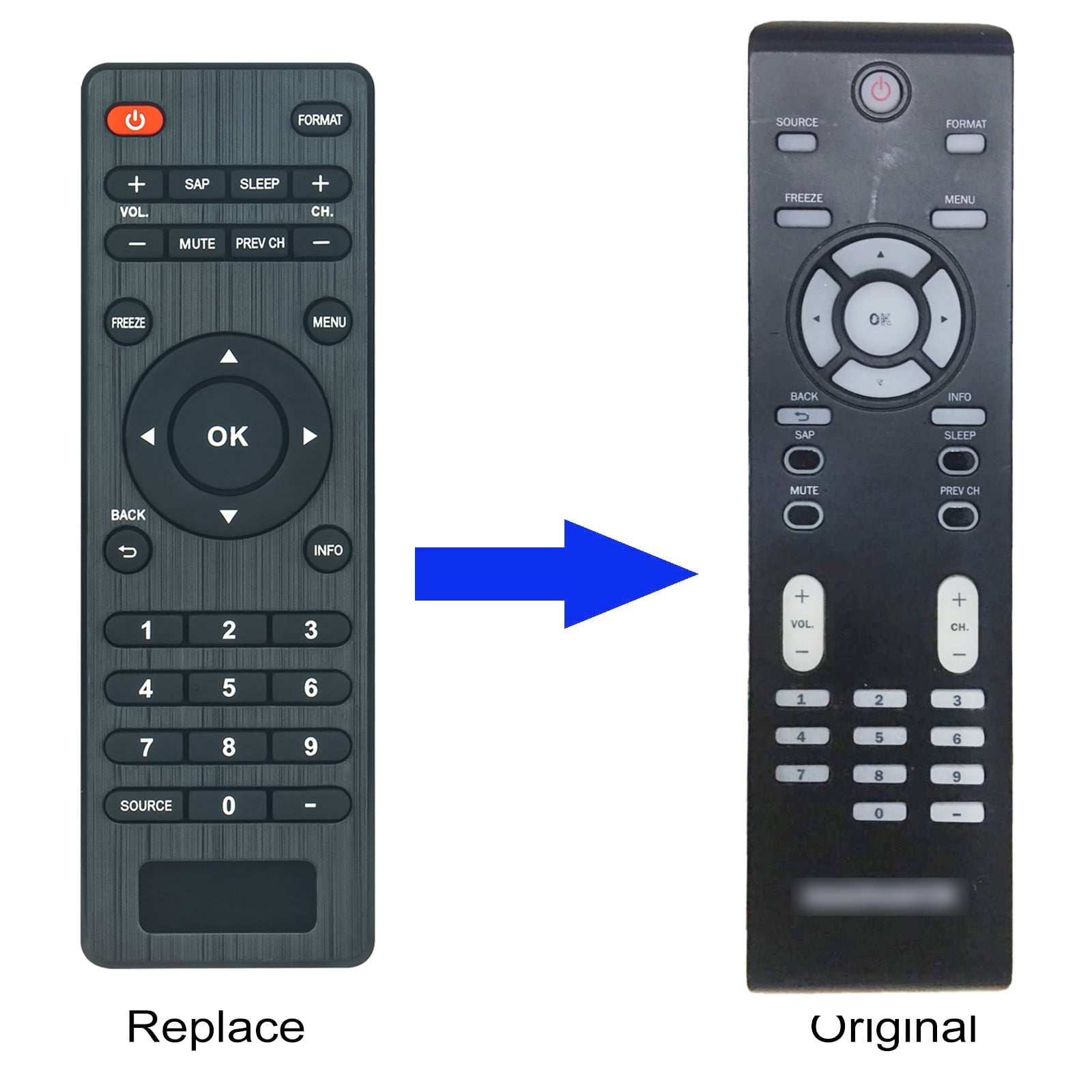NF802UD Replacement Remote Control, Fit for Magnavox TV RTNF802UD ...