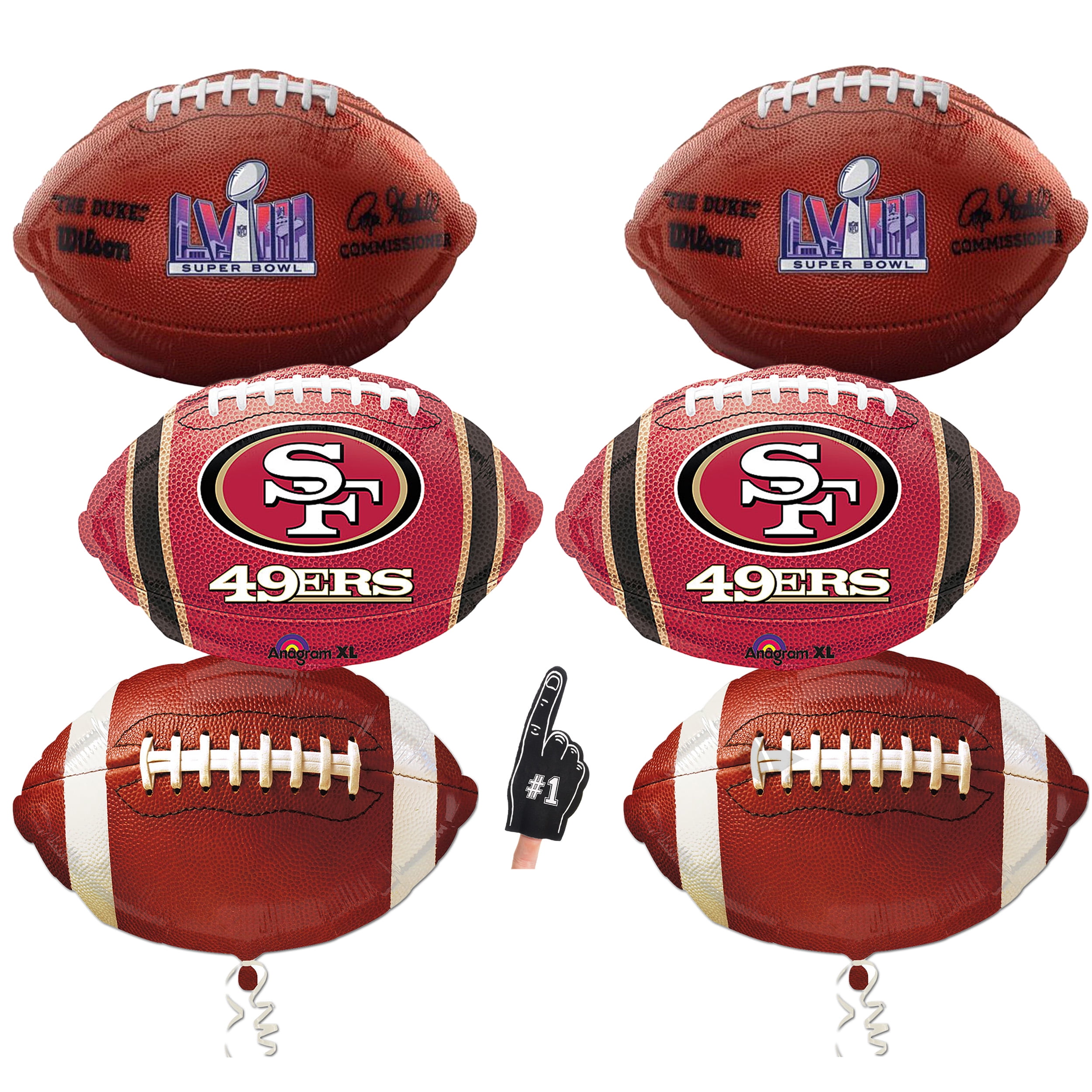 NFC Eagles Super Bowl LIX 59 Foil Football Football Party 6pc Balloons ...