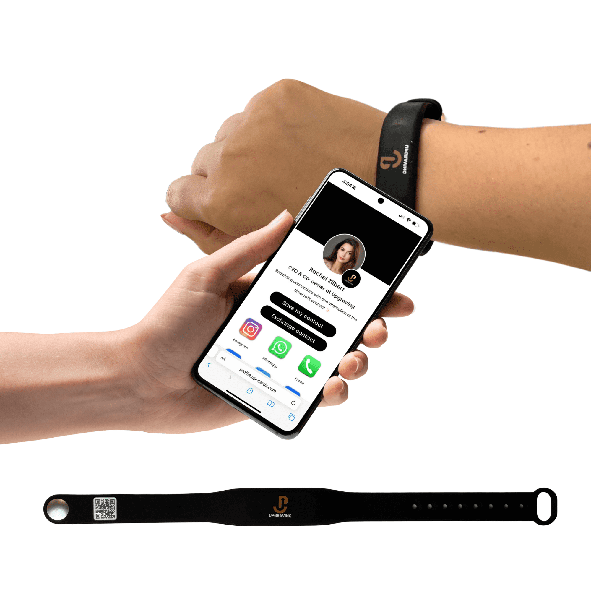NFC Smart Bracelet – Adjustable Silicone Digital Business Card ...